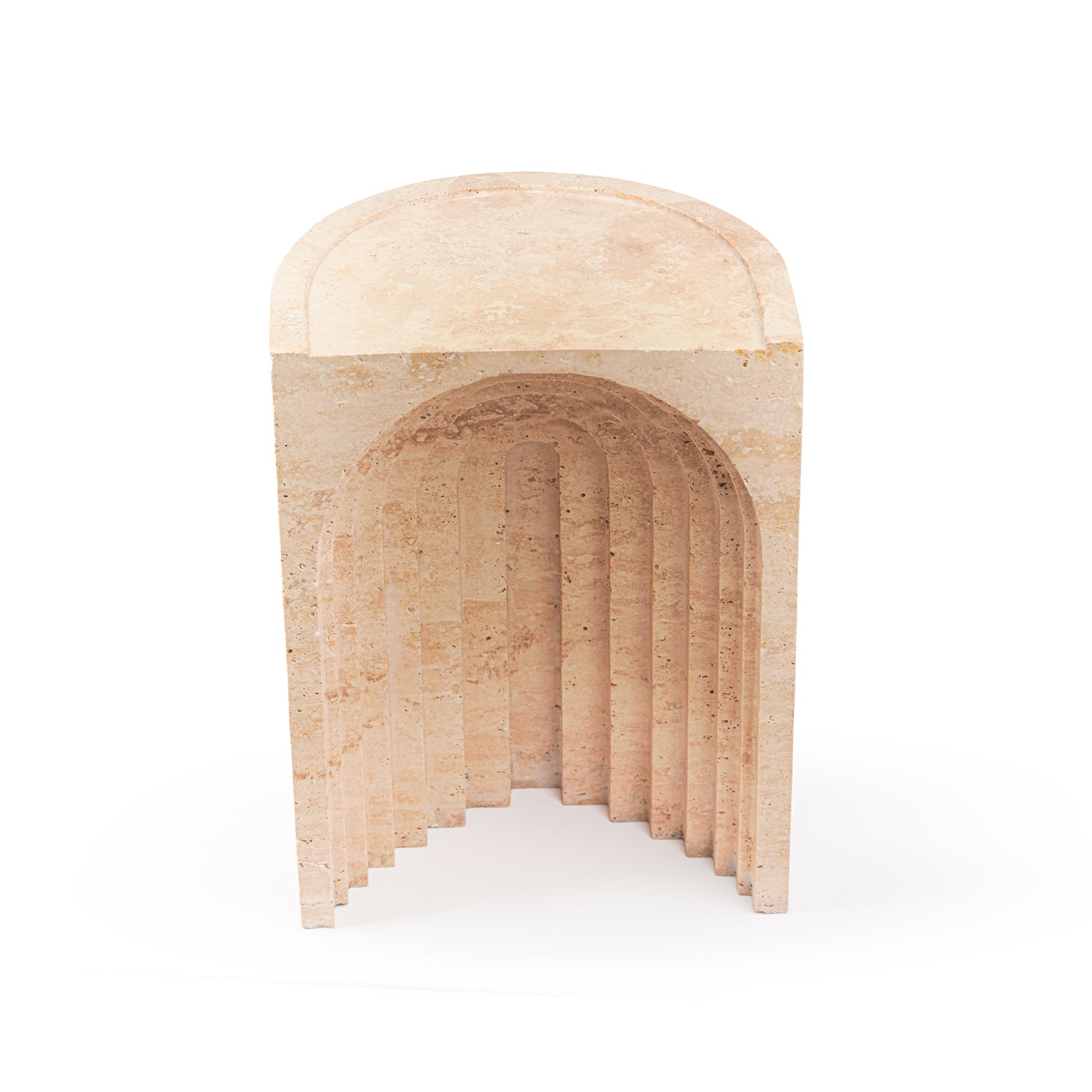 Layers Travertine Arch Side Table | Layers